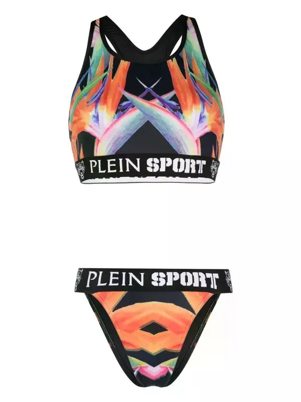 PLEIN SPORT Floral Print Bikini Set - Black