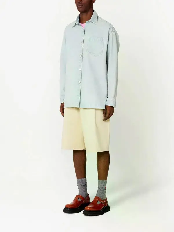 AMI Paris Logo-print Denim Overshirt