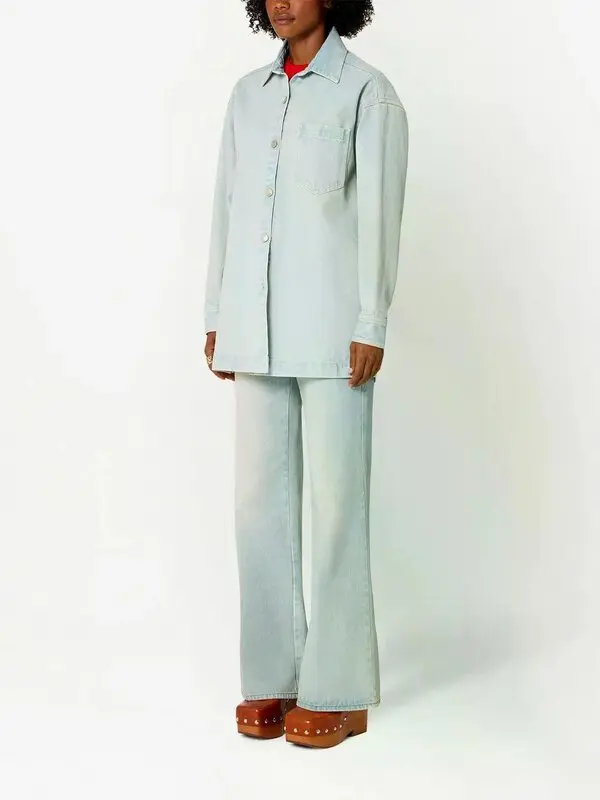 AMI Paris Logo-print Denim Overshirt