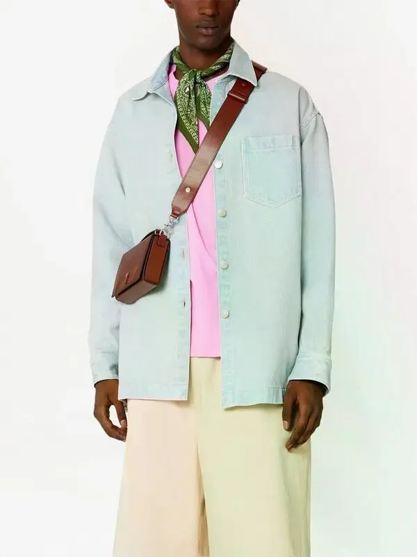 AMI Paris Logo-print Denim Overshirt
