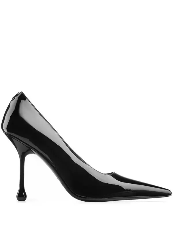 JIMMY CHOO Ixia 95mm Patent Leather Pointed Toe Pumps - Black