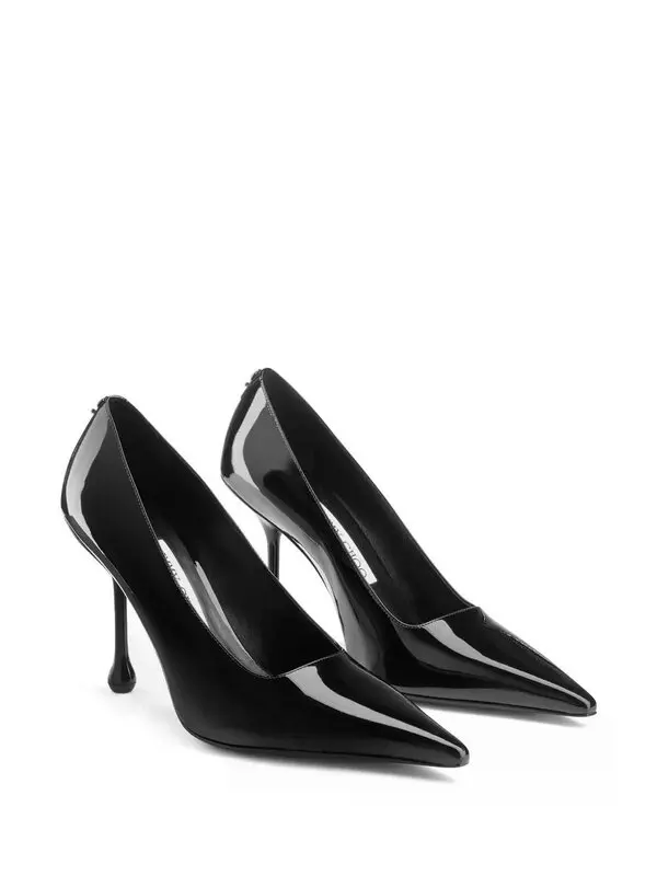 JIMMY CHOO Ixia 95mm Patent Leather Pointed Toe Pumps - Black