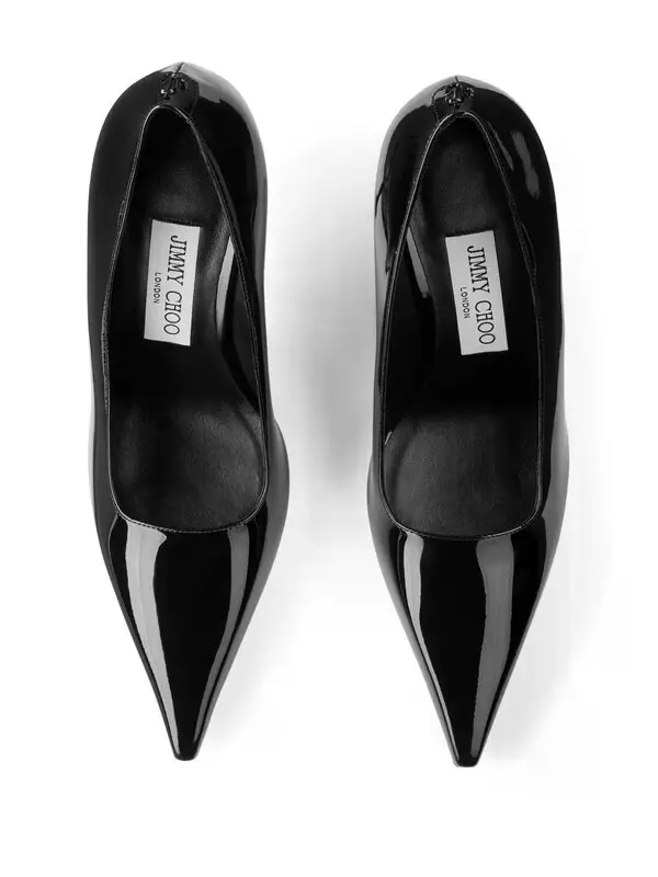 JIMMY CHOO Ixia 95mm Patent Leather Pointed Toe Pumps - Black