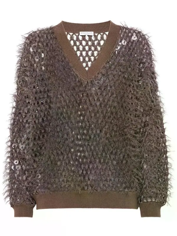 Brunello Cucinelli Brushed V-neck Sweater
