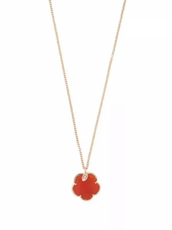 Pasquale Bruni 18kt Rose Gold Petit Joli Carnelian And Diamond Necklace - Pink