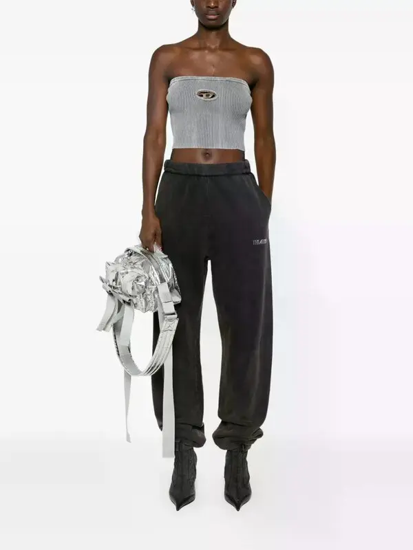 DIESEL® Ribbed Bandeau With Oval D Logo Plaque - Grey