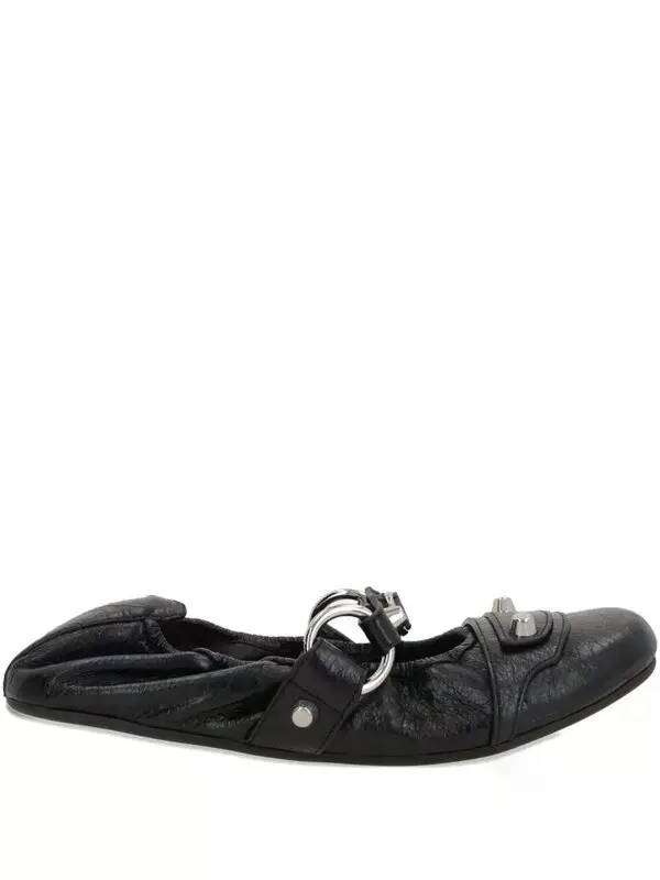 Balenciaga City Leather Ballet Flats - Black