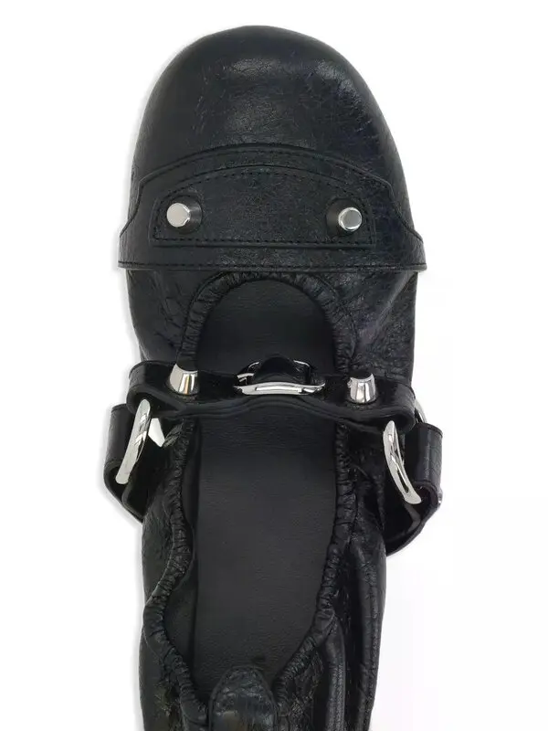 Balenciaga City Leather Ballet Flats - Black