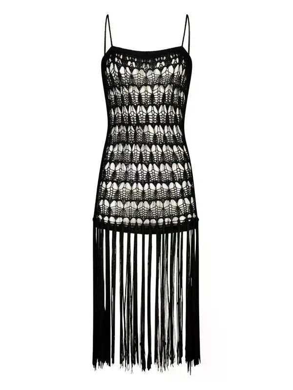 PARAMIDONNA Dahlia Crochet Beach Dress - Black