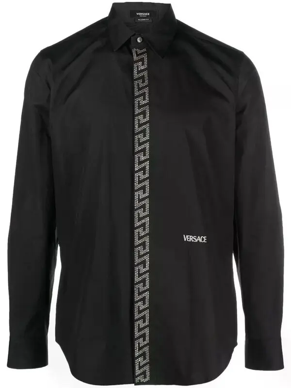 Versace Greek Key-embroidered Shirt