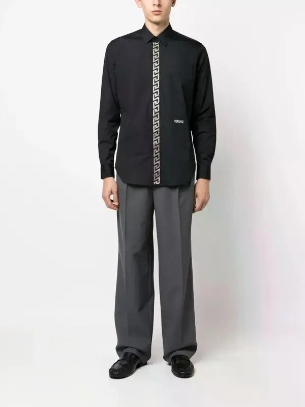 Versace Greek Key-embroidered Shirt