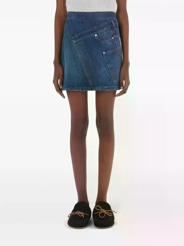 JW Anderson Twisted Denim Mini Skirt - Blue