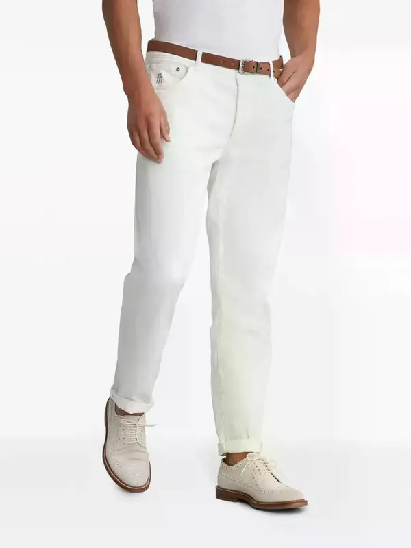 Brunello Cucinelli Slim-fit Straight Leg Jeans - White
