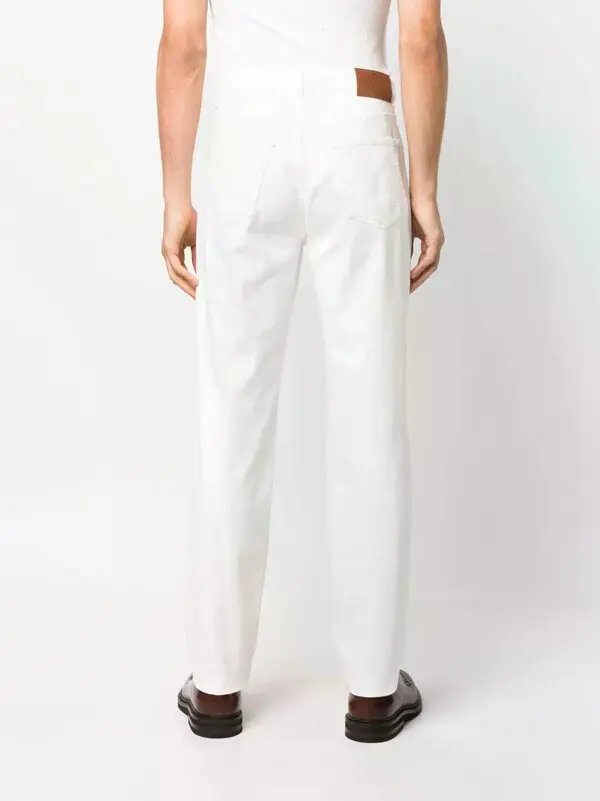Brunello Cucinelli Slim-fit Straight Leg Jeans - White