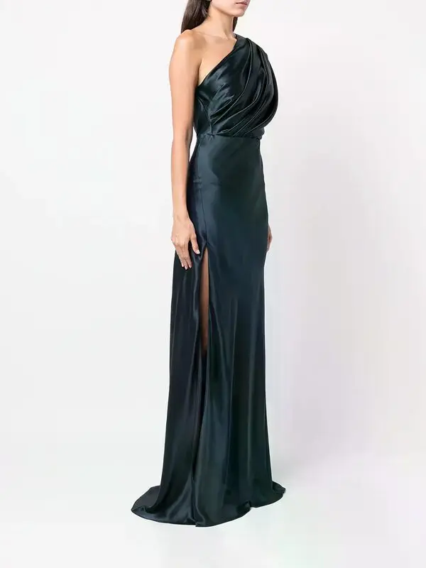 Michelle Mason Silk Asymmetrical Gown