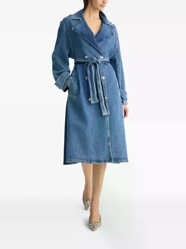 Liu Jo Double-breasted Denim Trench Coat