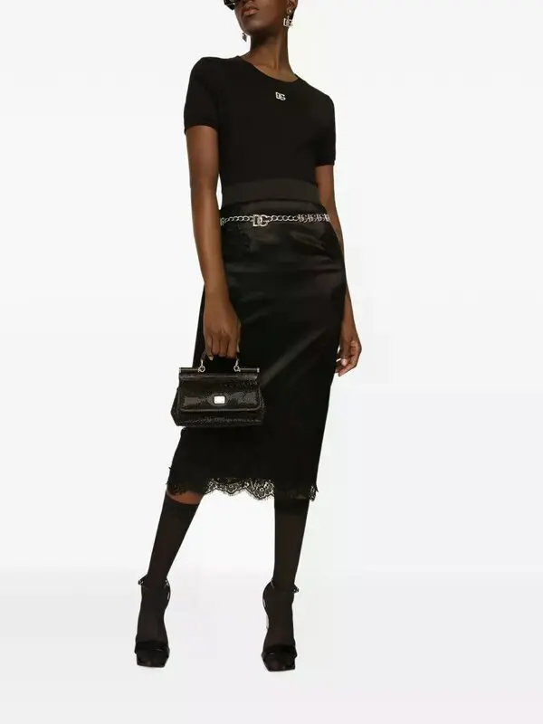 Dolce & Gabbana Satin Midi Skirt