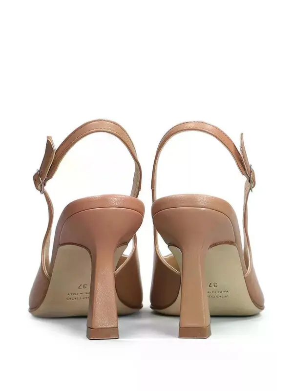 ANNA F. 65mm Leather Slingback Pumps - Brown