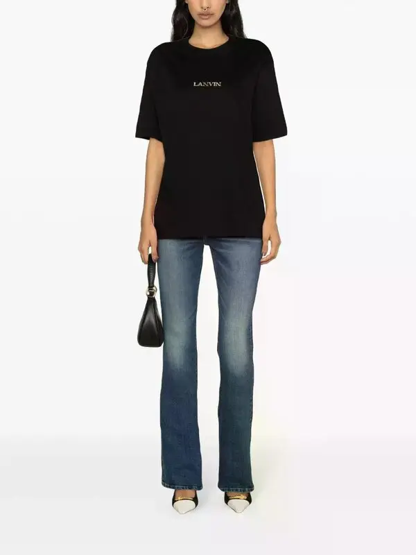 LANVIN Logo-embroidered Cotton T-shirt