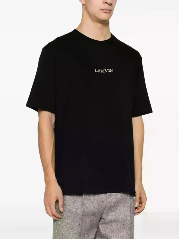 LANVIN Logo-embroidered Cotton T-shirt