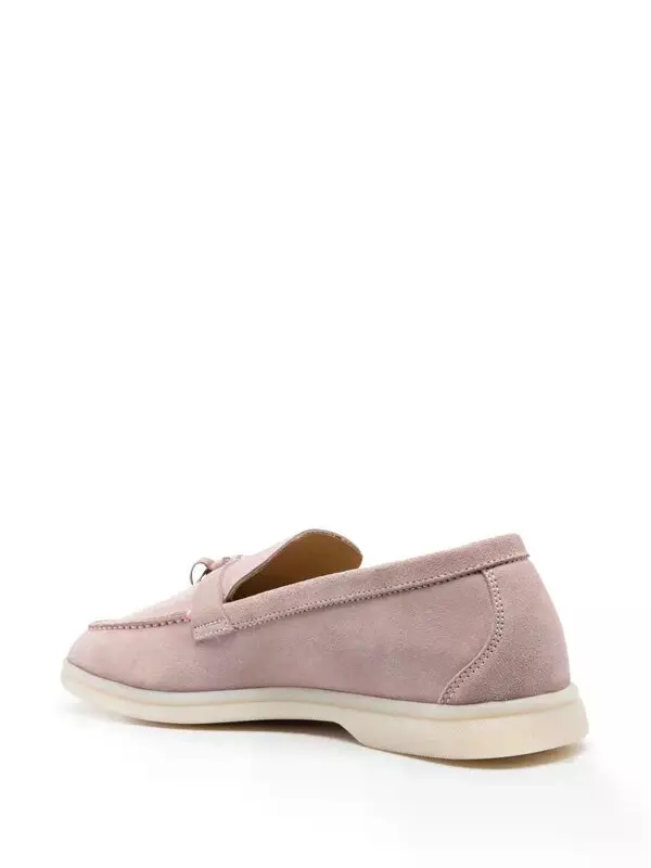 SCAROSSO Tassel Detail Suede Loafers - Pink