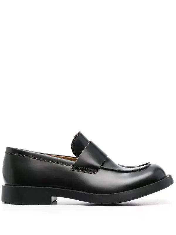 Camper Square-toe Leather Loafers - Black