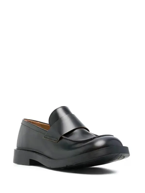 Camper Square-toe Leather Loafers - Black