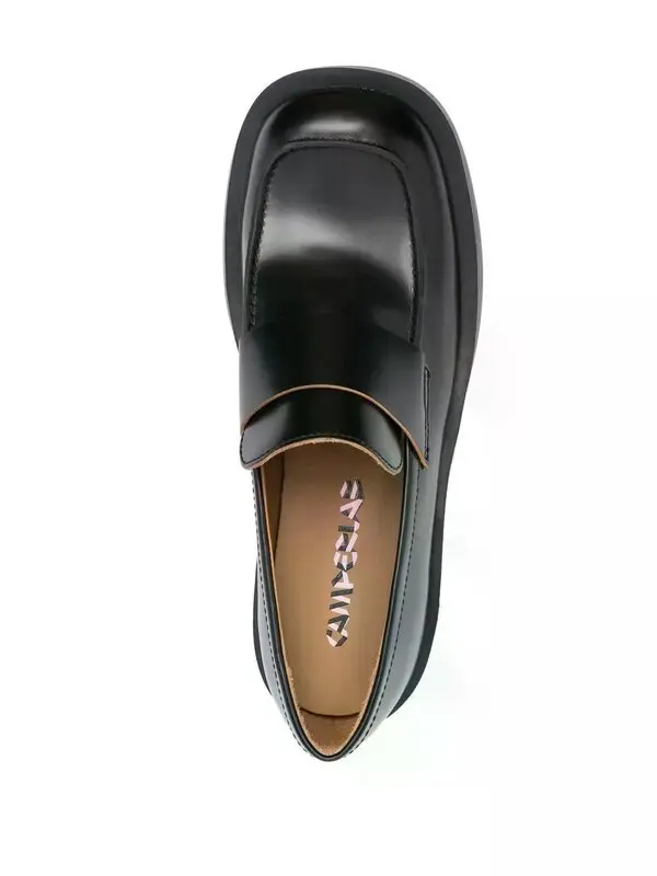 Camper Square-toe Leather Loafers - Black