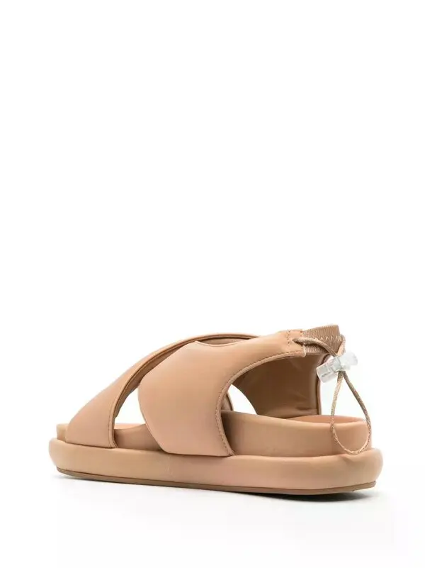 GIABORGHINI Padded Leather Sandals - Brown