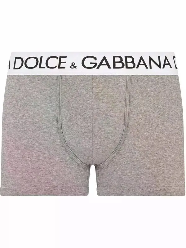 Dolce & Gabbana Logo-waistband Boxer Briefs - Grey