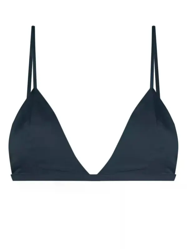Kiki De Montparnasse Triangle-cup Silk Bra - Blue