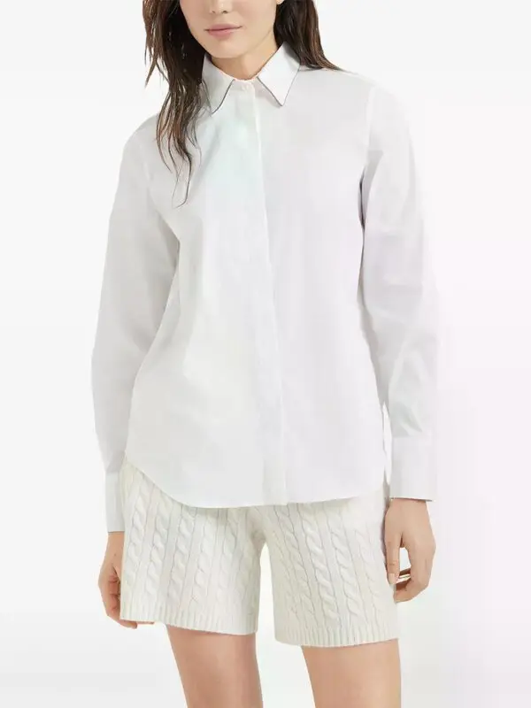 Brunello Cucinelli Collar-trim Long-sleeve Shirt