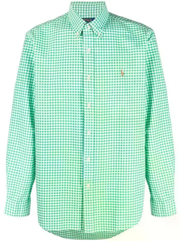 Polo Ralph Lauren Embroidered-logo Checked Shirt - Green