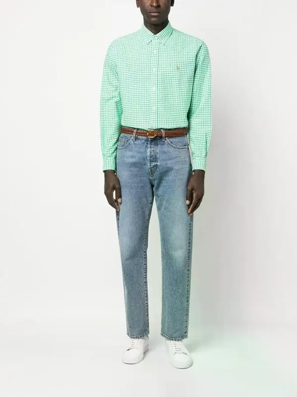 Polo Ralph Lauren Embroidered-logo Checked Shirt - Green