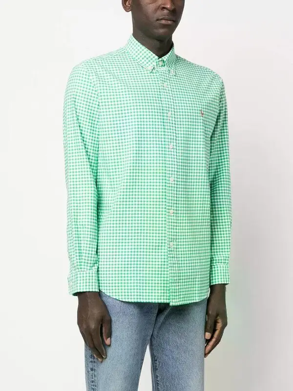 Polo Ralph Lauren Embroidered-logo Checked Shirt - Green