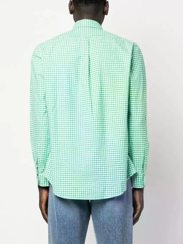 Polo Ralph Lauren Embroidered-logo Checked Shirt - Green