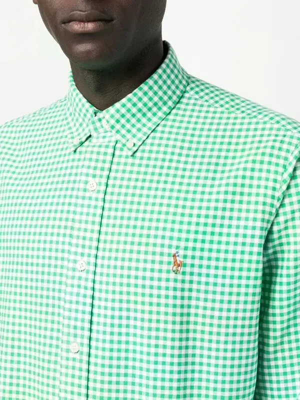 Polo Ralph Lauren Embroidered-logo Checked Shirt - Green