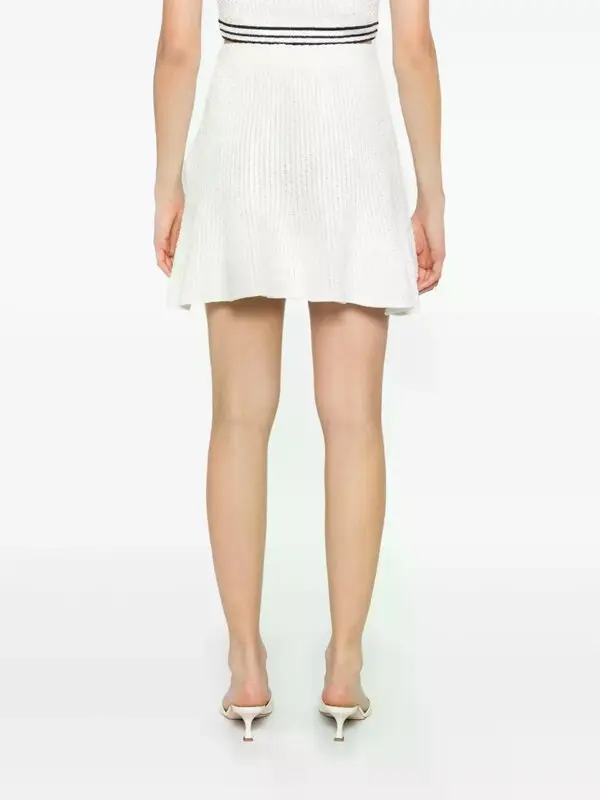 SELF-PORTRAIT Textured Knitted Mini Skirt