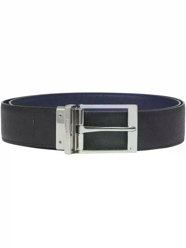 Burberry Reversible Grained Leather Belt - Black