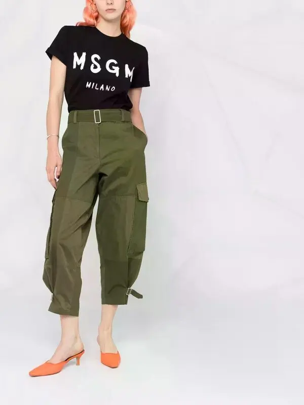 MSGM Logo-print Short-sleeved T-shirt - Black