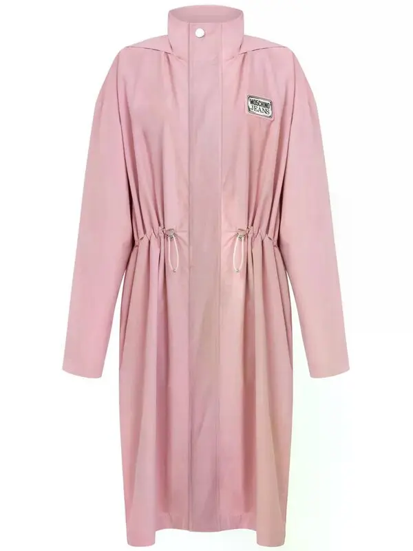 Moschino Logo Patch Parka - Pink