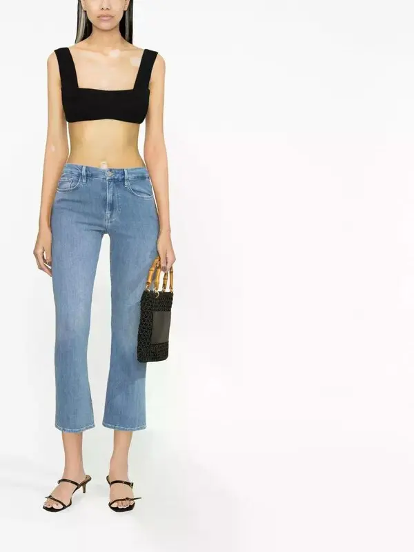 PATOU Square-neck Tweed Crop Top