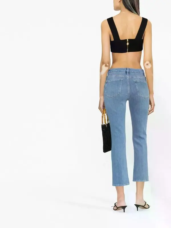PATOU Square-neck Tweed Crop Top