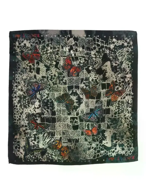 Zadig&Voltaire Blondie Butterfly-print Scarf - Blue