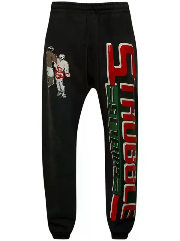 SAINT MXXXXXX Logo-print Cotton Track Pants - Black