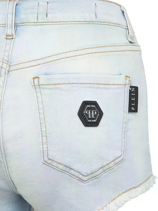 Philipp Plein Logo-appliqué Denim Shorts