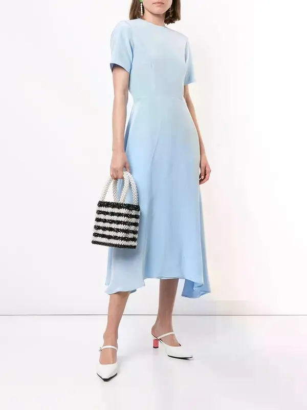 MACGRAW Tie Back Midi Dress - Blue