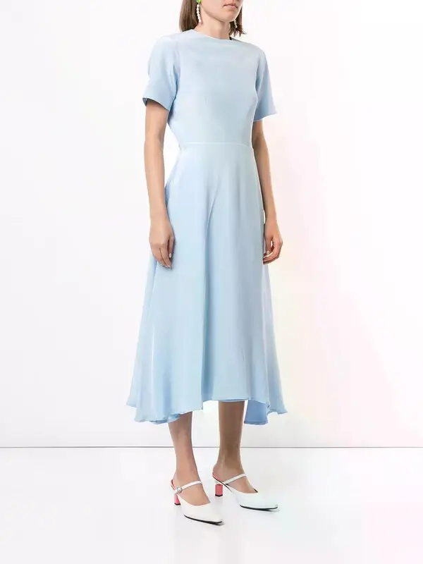 MACGRAW Tie Back Midi Dress - Blue