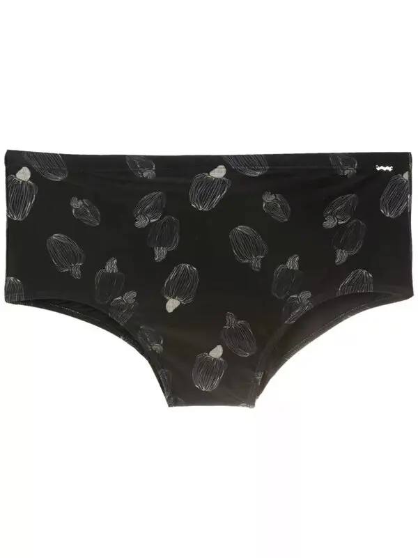 AMIR SLAMA Graphic-print Swim Trunks - Black