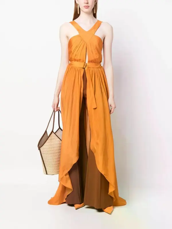 Alberta Ferretti Draped Silk Gown